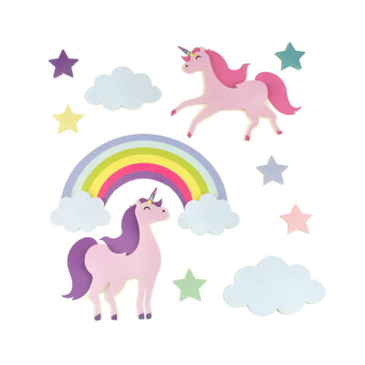 Unicorn and Rainbow 3D Pop-Up Wall Art Stickers, 11-piece | eBay