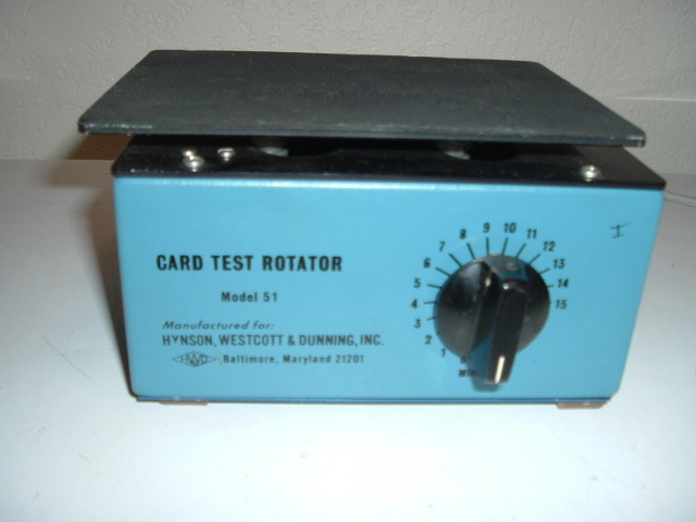 HYNSON WESTCOTT DUNNING CARD TEST ROTATOR / MIXER MODEL 51+ EXTENSION ...
