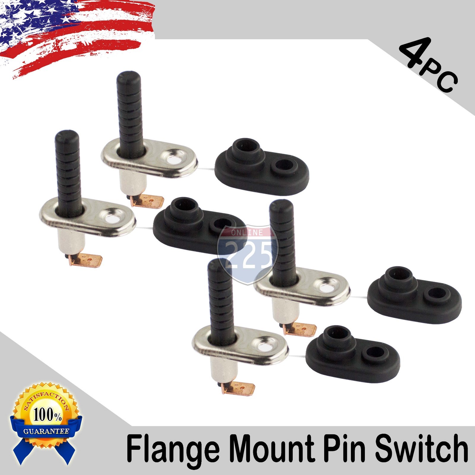 4X Universal Car Truck Boat Door Jamb Dome Light Hood Flange Mount Pin ...