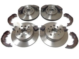 FRONT & REAR BRAKE DISCS PADS & HANDBRAKE SHOES SET FOR LEXUS IS200 ...