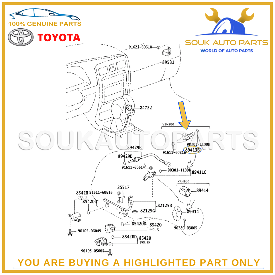 89413-24010 Genuine Toyota TRANSMISSION REVOLUTION SENSOR 8941324010 ...