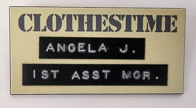 Clothestime 1980s 1990s Mall Store Sales Manager Pin Employee Badge ...