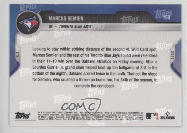 2021 Topps Now Purple 20/25 Marcus Semien #750 2o7 | eBay