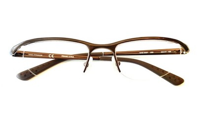 Nike Eyeglasses 6037 259 Brown Metal Half Rim Titanium Frames 53-17-135 ...