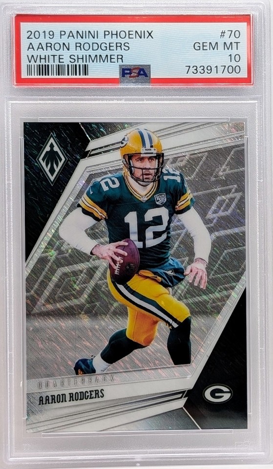 2019 Panini Phoenix Aaron Rodgers White Shimmer SSP #70 PSA 10 Gem Mint ...