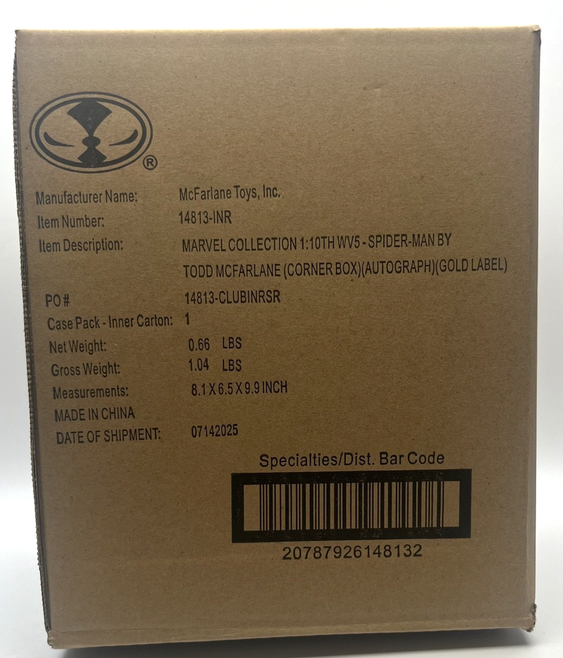 McFarlane Toys Marvel Spider-Man #1 Gold Label Corner Box AUTOGRAPH ...