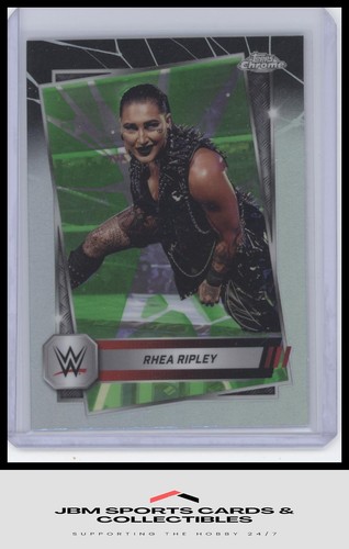 2025 Topps Chrome WWE #80 Rhea Ripley Neon Green and Black Refractor | eBay