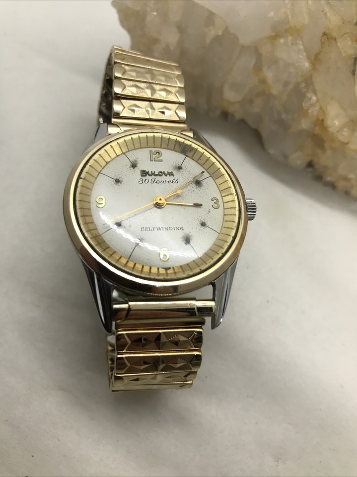 Mens Vintage Bulova 30 Jewels Self Winding Watch With NOS Duraglow ...