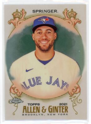 2021 Topps Allen & Ginter Chrome Refractor George Springer Blue Jays ...