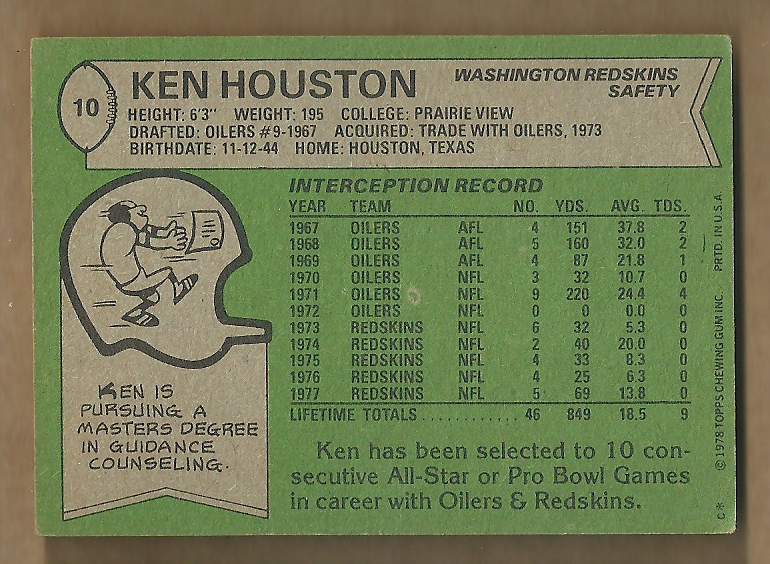 1978 Topps - #10 Ken Houston | eBay