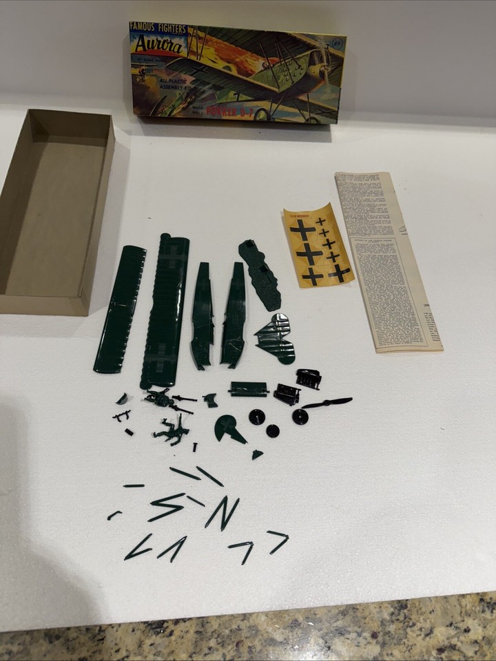 Vintage Aurora 1958 1/4 Scale WW1 Fokker D7 Original Boxed Model Kit ...