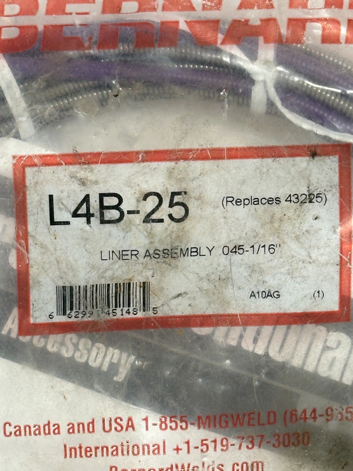 Bernard Conventional Liner L4B-25 for BTB Semi-Auto Air-Cooled MIG Guns ...