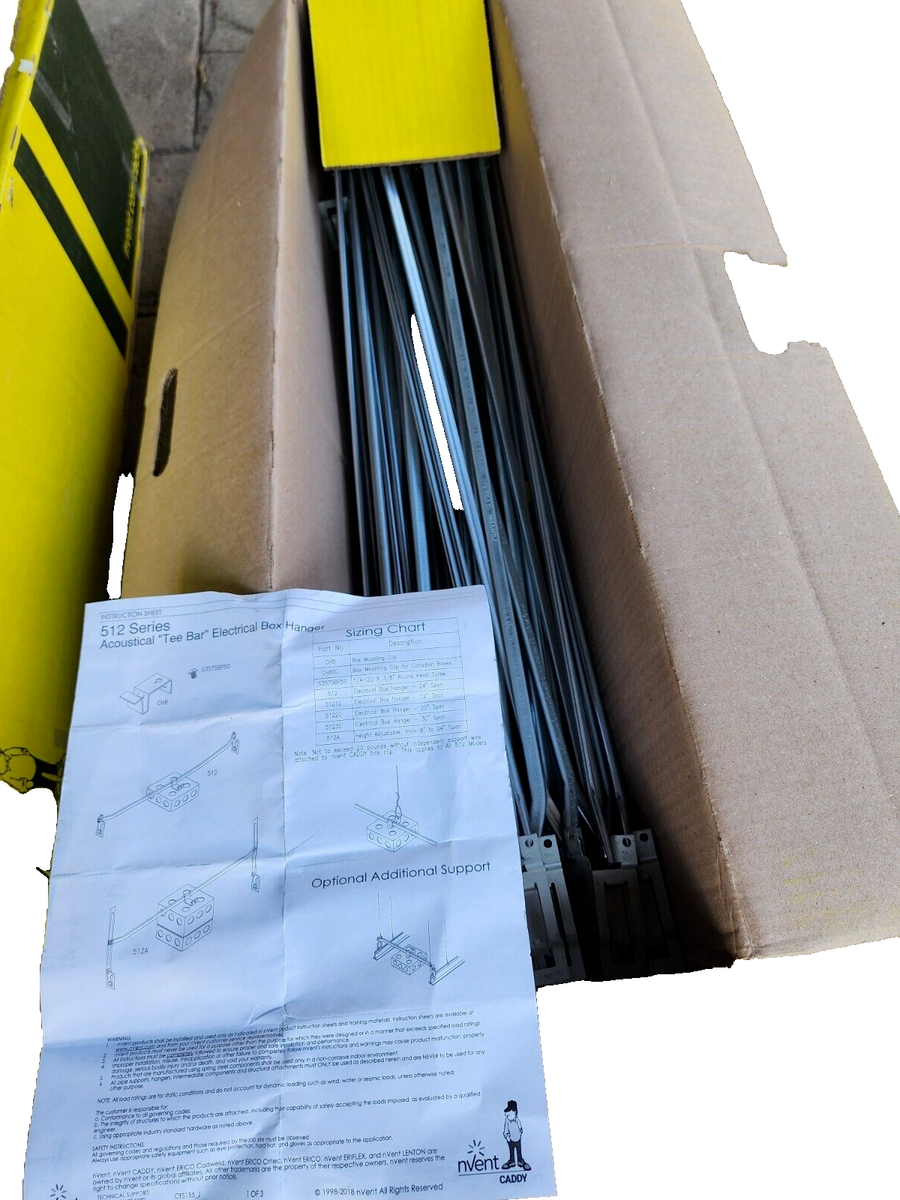 Caddy T Bar Box Hanger Caddy 510HD Box Mounting Clip, Mounts To T Bar