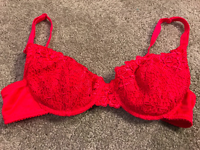 FASHION FORMS Women's Red Lace Padded Push-Up Bra Size 34B NEW | eBay