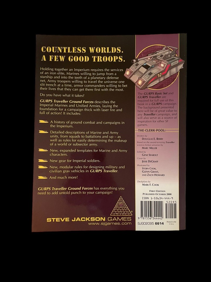 GURPS Traveller Ground Forces RPG Action In The Marines And Army SGJ ...