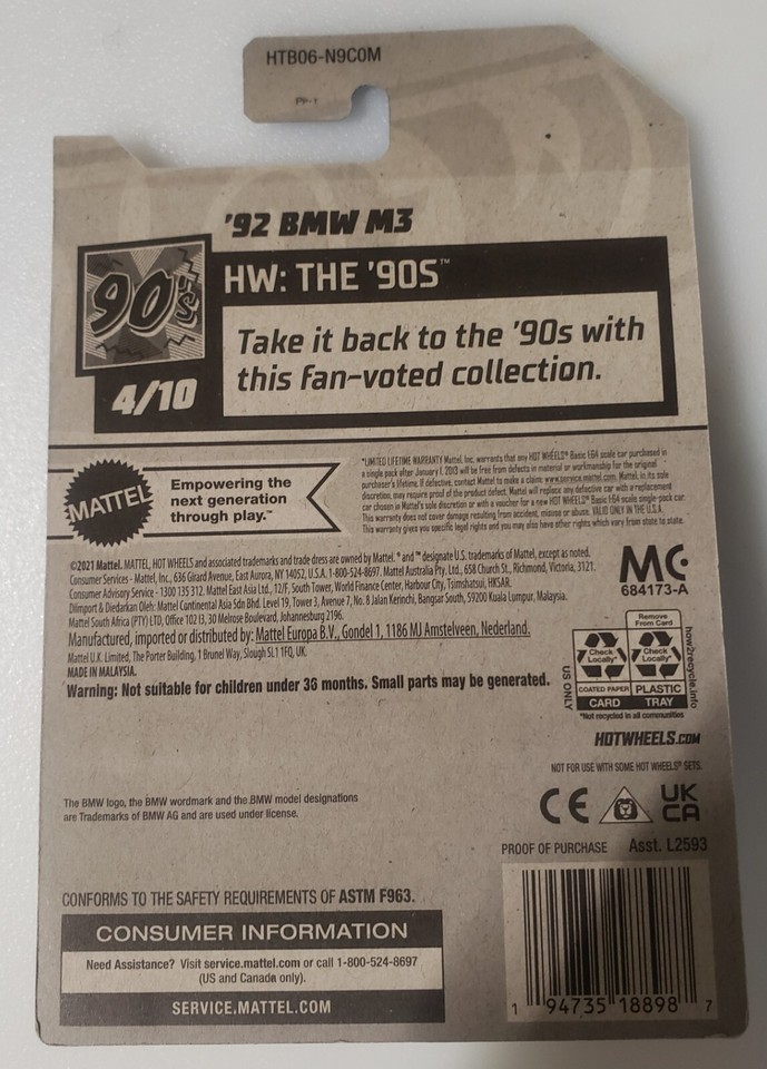 2024 Hot Wheels Yellow '92 BMW M3 193/250 HW: The '90s 4/10 | eBay