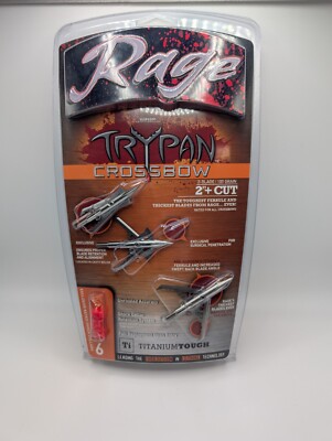 Rage R35200 Hypodermic Trypan Crossbow 2-Blade Broadhead 100 Grain ...