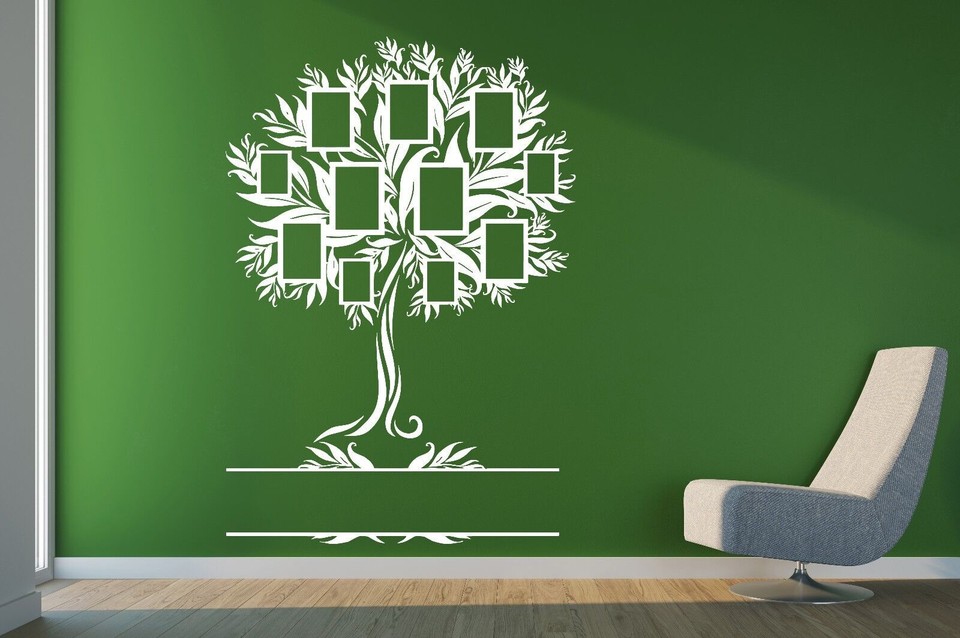 Wall Sticker Family Genealogical Tree With Frames For Photos Vinyl ...