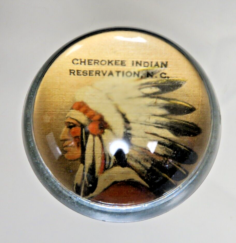Cherokee Indian Reservation North Carolina Glass Paperweight 1940's | eBay