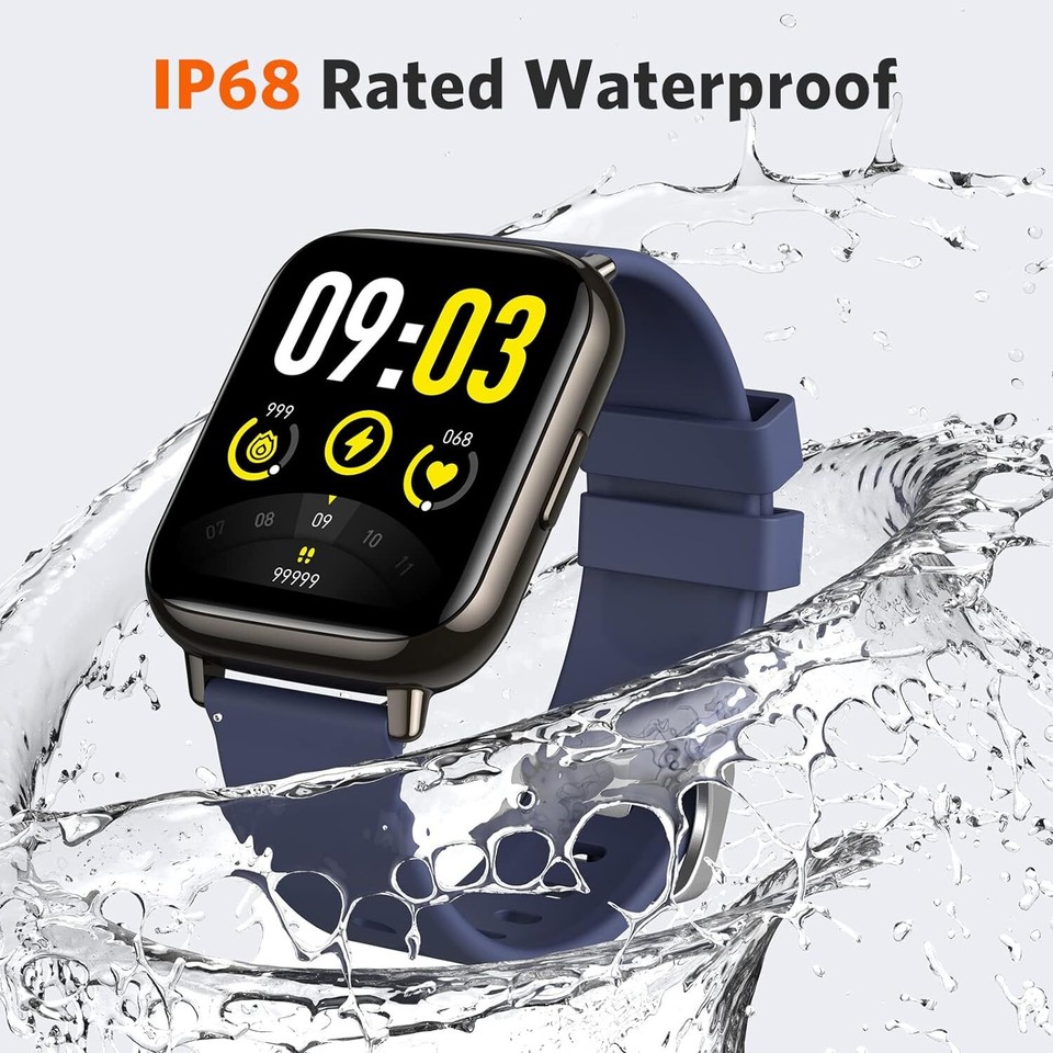 Waterproof Smartwatch Android/iOS Fitness Heart Rate Monitor for ...