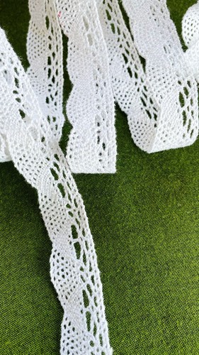 10m/1m Baumwolle Spitze Borte stoff Häkelspitze 2cm weiß Nichtelastisch ...