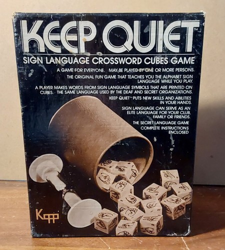 Keep Quiet Sign Language Crossword Cube Game 1974 Kopptronix Homeschool ...