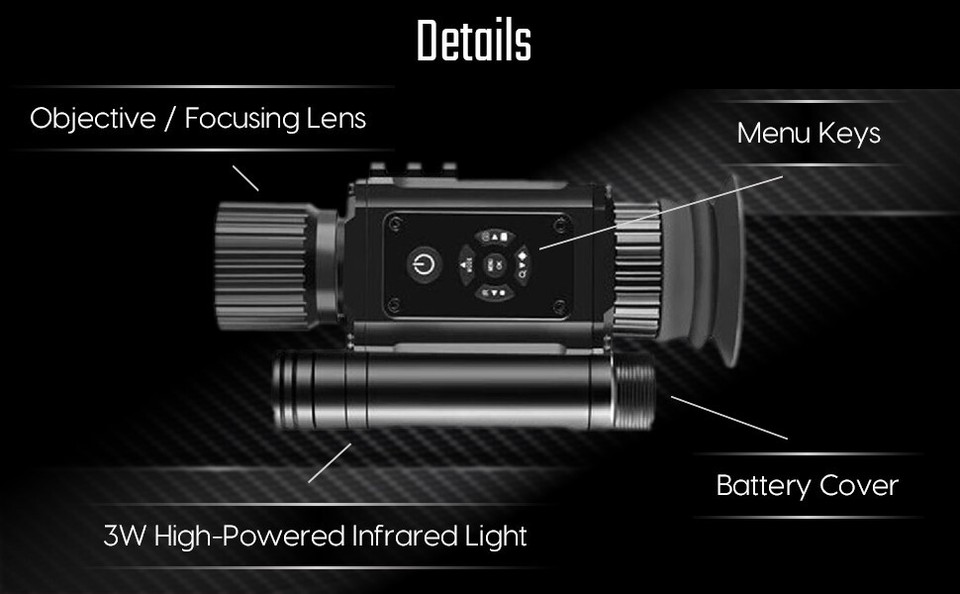 NV002 Night Vision Rifle Scope 1x-4x Zoom 4x Mag Multiple Crosshairs EZ ...