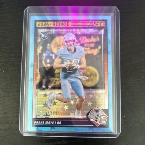 DRAKE MAYE RC 2024 Panini Score /399 Blue Stars Foil New England ...