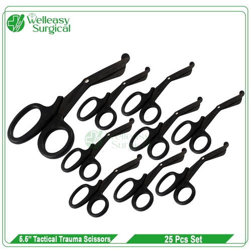 25 Pcs Tactical Black Emt Scissors Shears Rescue Emergency Medical ...