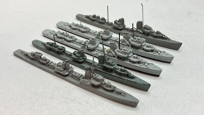 Lot Of 5 WW2 German Destroyers Z1-Z5 Comet Hansa Waterline Ships Models ...