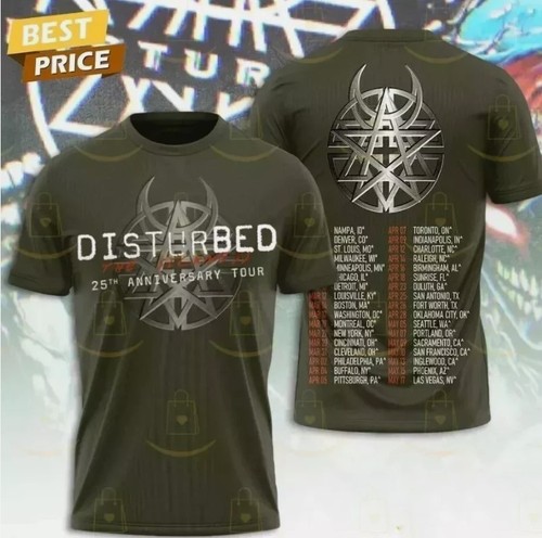 Disturbed The Sickness 25th Anniversary Tour 2025 3D T Shirt Full s | eBay