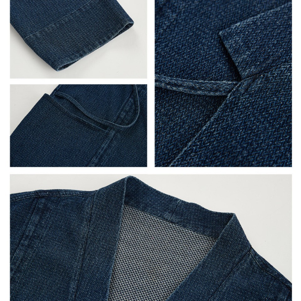 Unisex Adult Casual Denim Kimono Cardigan Jacket Loose Haori Outwear ...