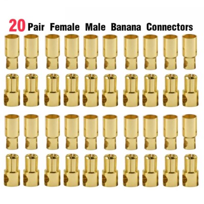 20 Pairs 6mm Bullet Connector Banana Plug 150A Rated Male and Female ...