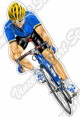Cycling Front Bicycle Racing Bike Car Bumper Window Vinyl Sticker Decal ...