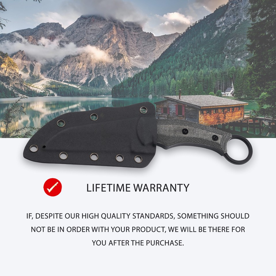 BOKER MAGNUM® Straight Karambit Fixed Knife 3.82" Blade Micarta Handle ...