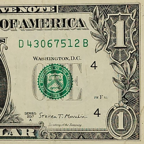 Complete Broken Ladder Fancy Serial Number One Dollar D43067512B Split ...
