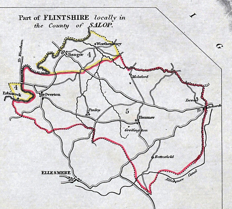 1831 Lewis Map Flintshire Flint St Asaph Mold Caerwys Holywell Hawarden ...