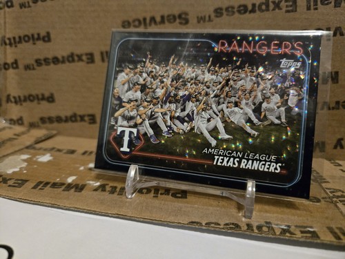 2024 Topps TEXAS RANGERS "SILVER CRACKLE FOILBOARD" TEAM CARD!!! RAREST ...