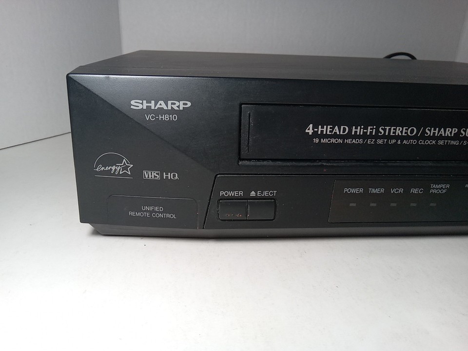 Sharp VC-H810U VHS Recorder VCR Player w/ AV Cable No Remote 4-Head Hi ...