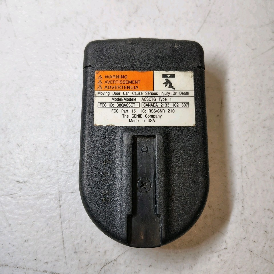 ACSCTG Type 1 Genie Intellicode OEM 1 Button Garage Door Remote ...