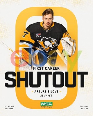 Arturs Silovs First Career Shutout Pittsburgh Penguins 8x10 NHL Hockey ...