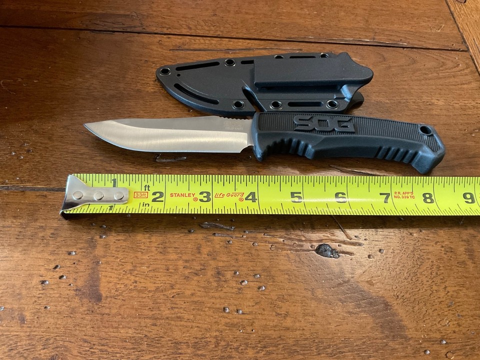 SOG Field Knife 4” Fixed Blade 7CR17MOV Full Tang With Rubber Grip Mint ...