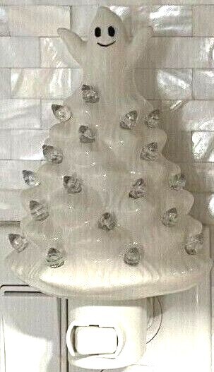 HALLOWEEN Plug-In NIGHT LIGHT Ceramic GHOST, SKULLS or BLACK CAT Night ...