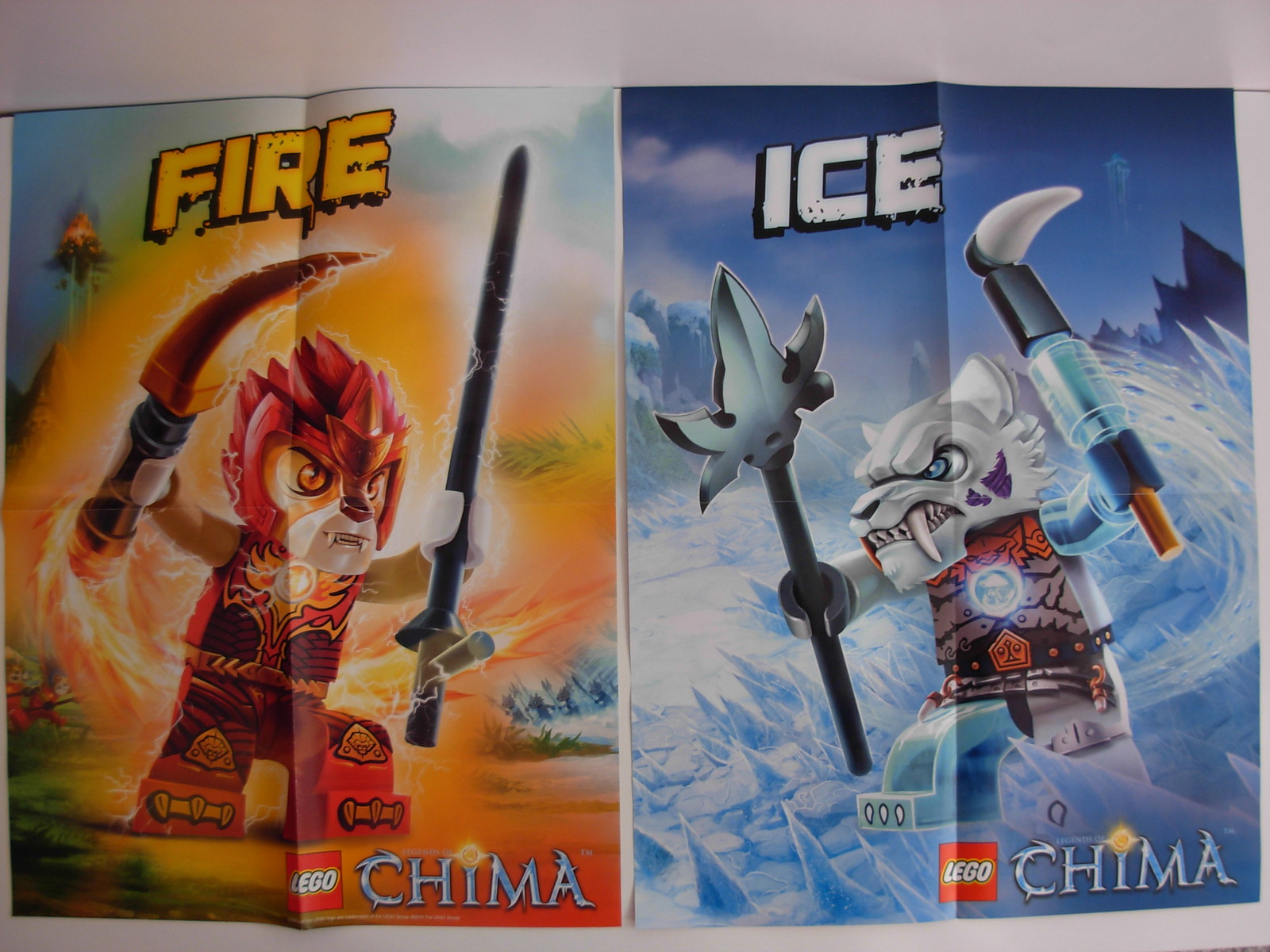 New LEGO CHIMA Posters Lot of 2 Poster FIRE & ICE | eBay