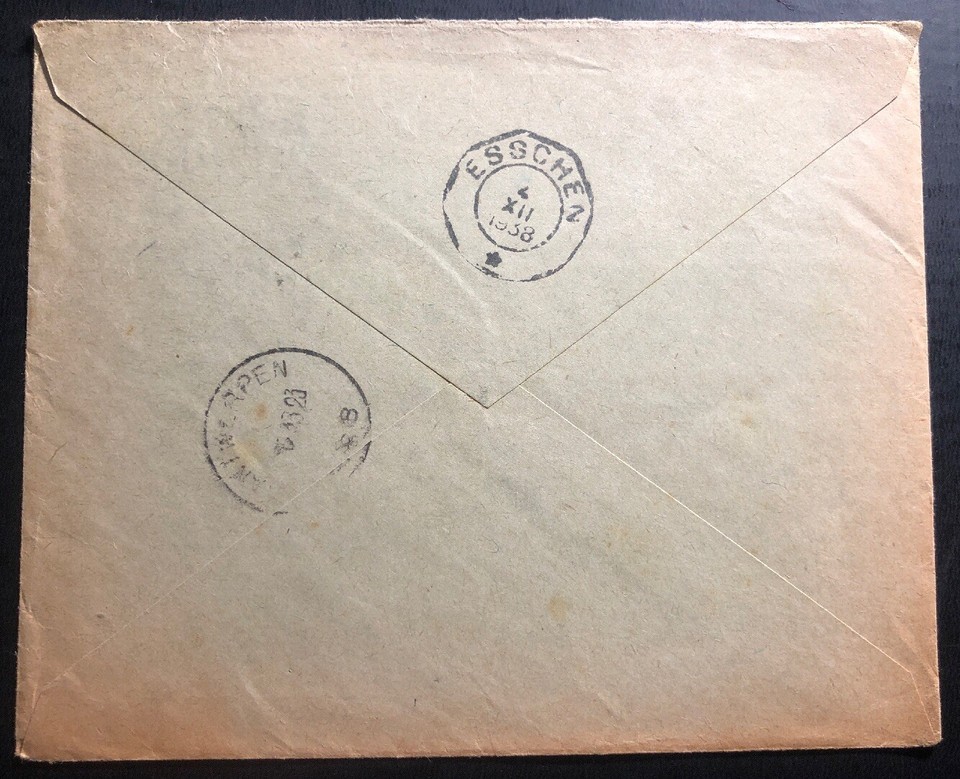 1938 Amersfoort Netherlands Express Commercial Cover To Esschen Belgium ...