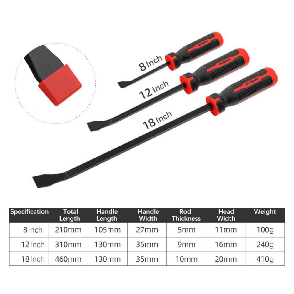 Flat Head Pry Bar 8/12/18Inch Tire Dismantling Portable Tire Crowbar ...