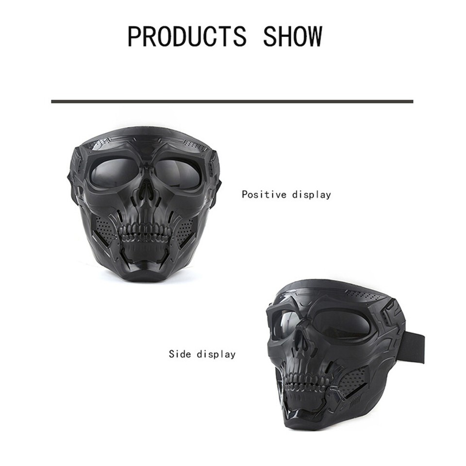 Tactical Skull Mask CS Airsoft Paintball Cosplay Protective Full Face ...