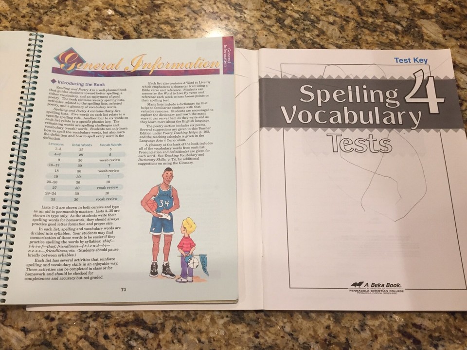 Set of 2 Abeka Spelling Vocabulary Poetry Grade 4 Teacher Edition | eBay