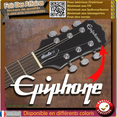 sticker autocollant Epiphone GUITARE HEADSTOCK rock decal music ...
