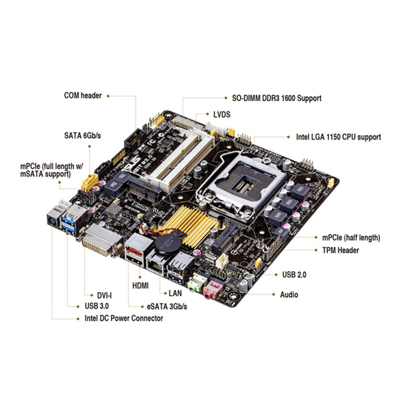 For Asus H81T R2.0 Motherboard Mini-ITX Intel CPU Intel LGA 1151 16G ...